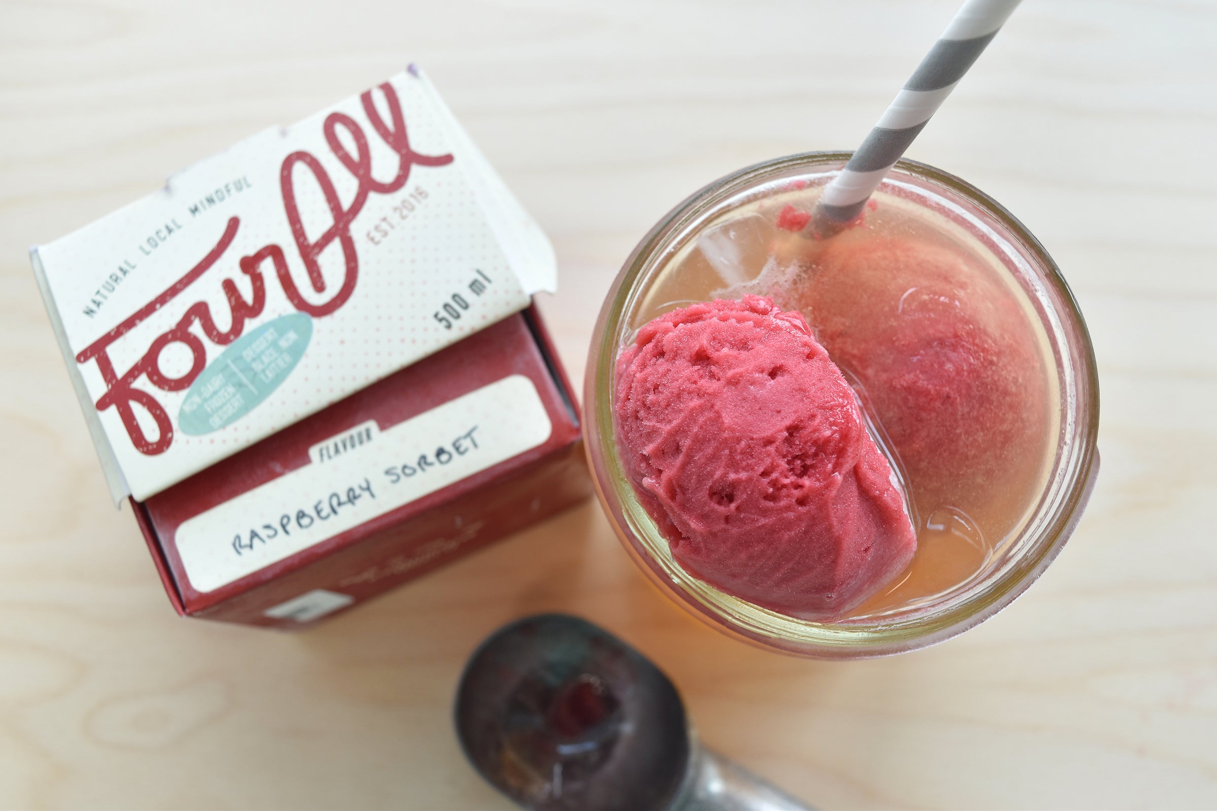 #FlavourFriday: Raspberry Sorbet Float – Four All Ice Cream