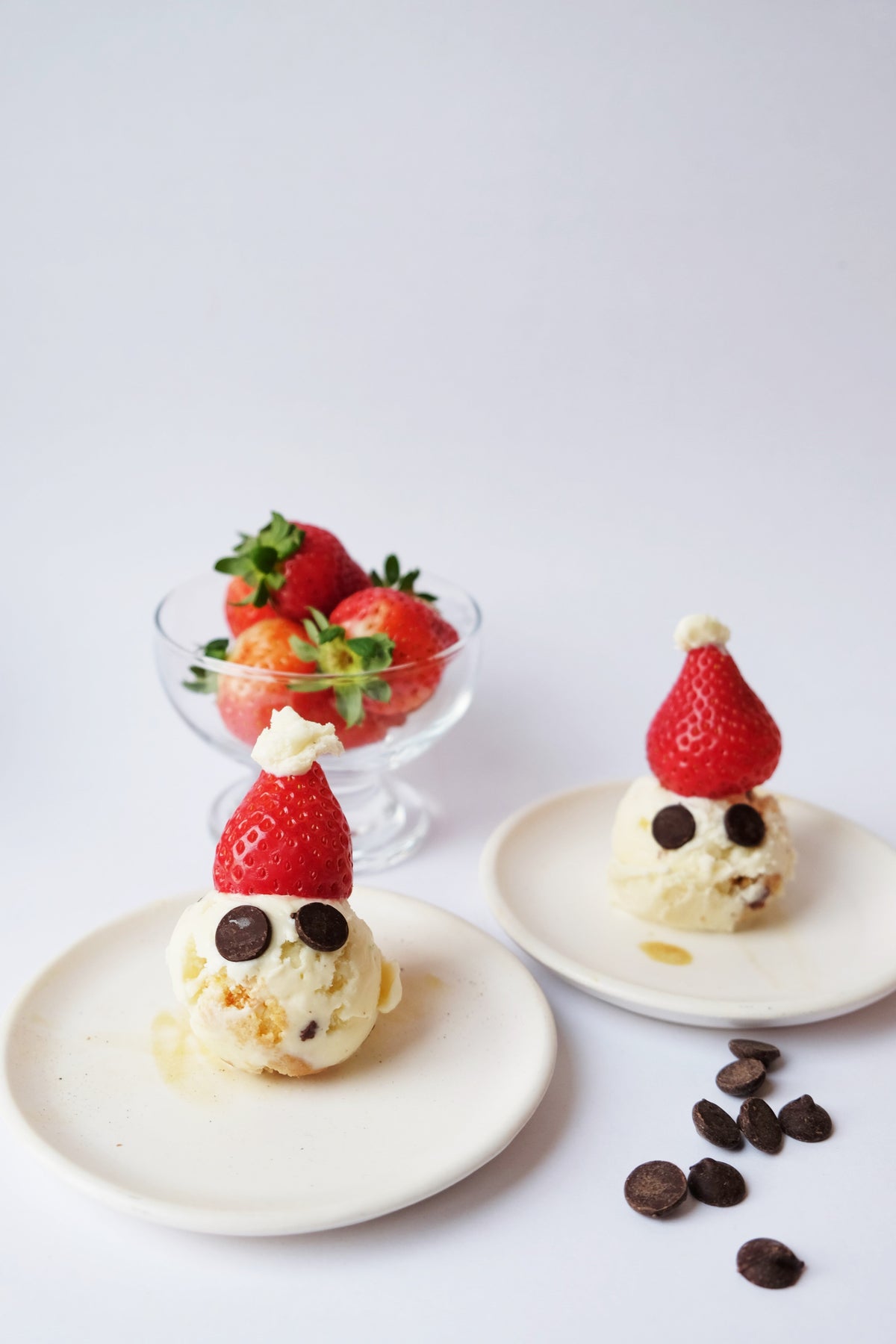 Try This At Home: Strawberry Santas – Four All Ice Cream